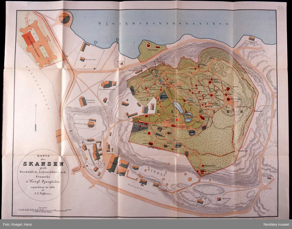 Karta över Skansen upprättad 1894. "Karta öfver Skansen jämte ...