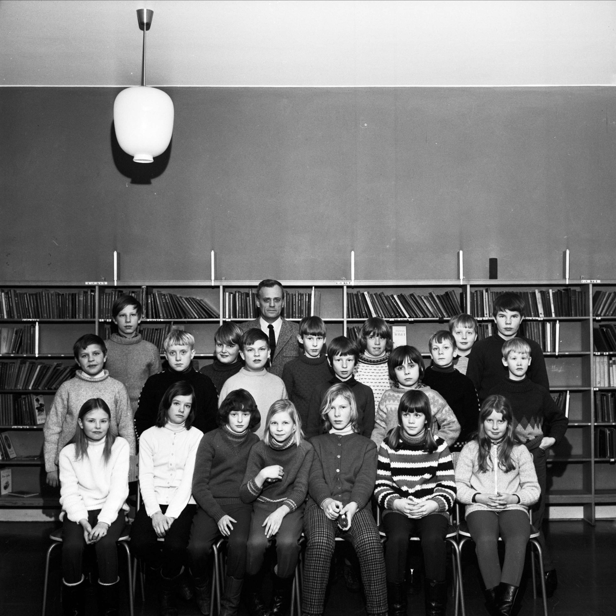Grupporträtt - klass 5, Bruksskolan, Söderfors, Uppland 1967 ...
