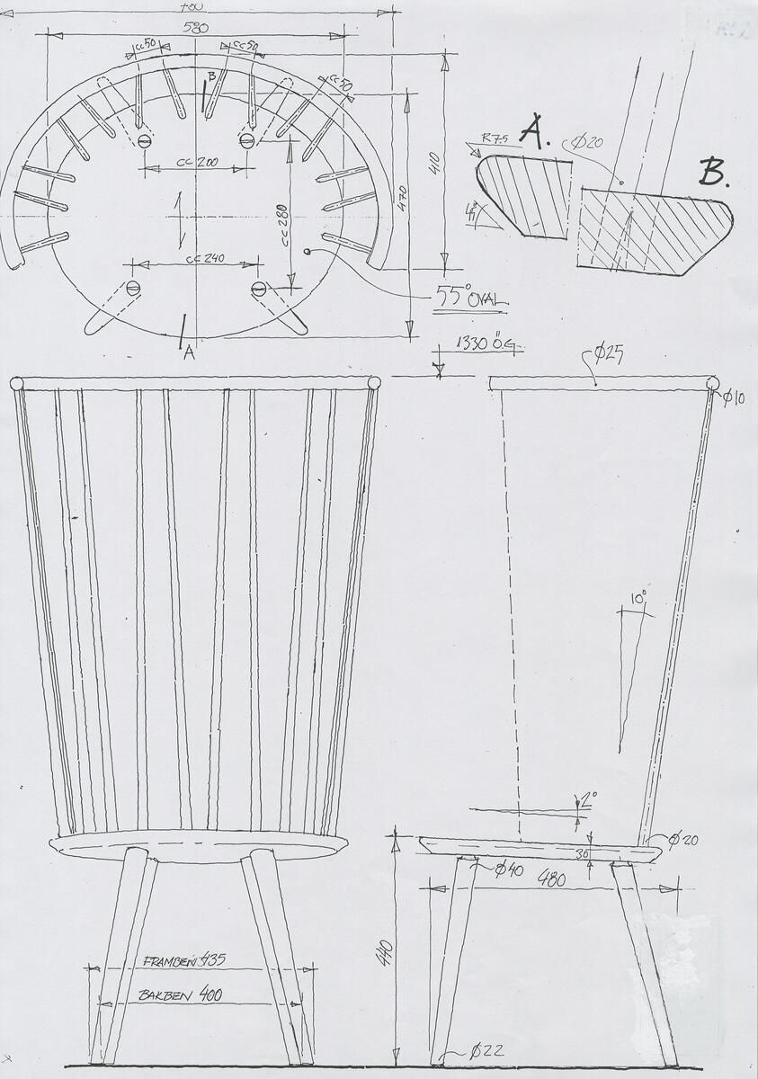 Stol [skiss] - Designarkivet / DigitaltMuseum