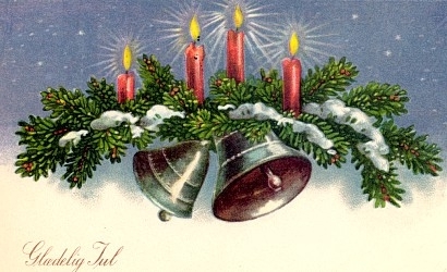 En samling julekort blandt annet med motiv tegnet av Christian ...