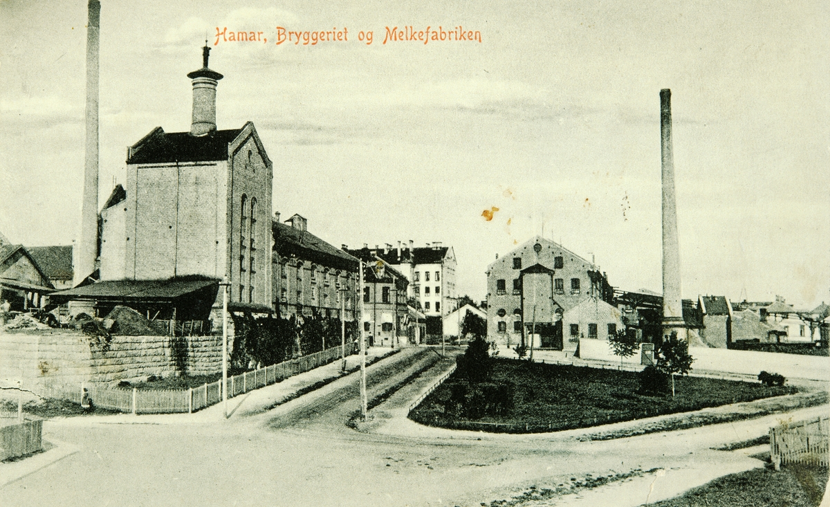 Postkort, Hamar, Storhamargata 52, Vestbyen, Hamar bryggeri og ...