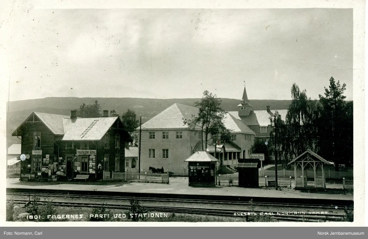 Fagernes stasjon, oversiktsbilde - Norsk Jernbanemuseum / DigitaltMuseum
