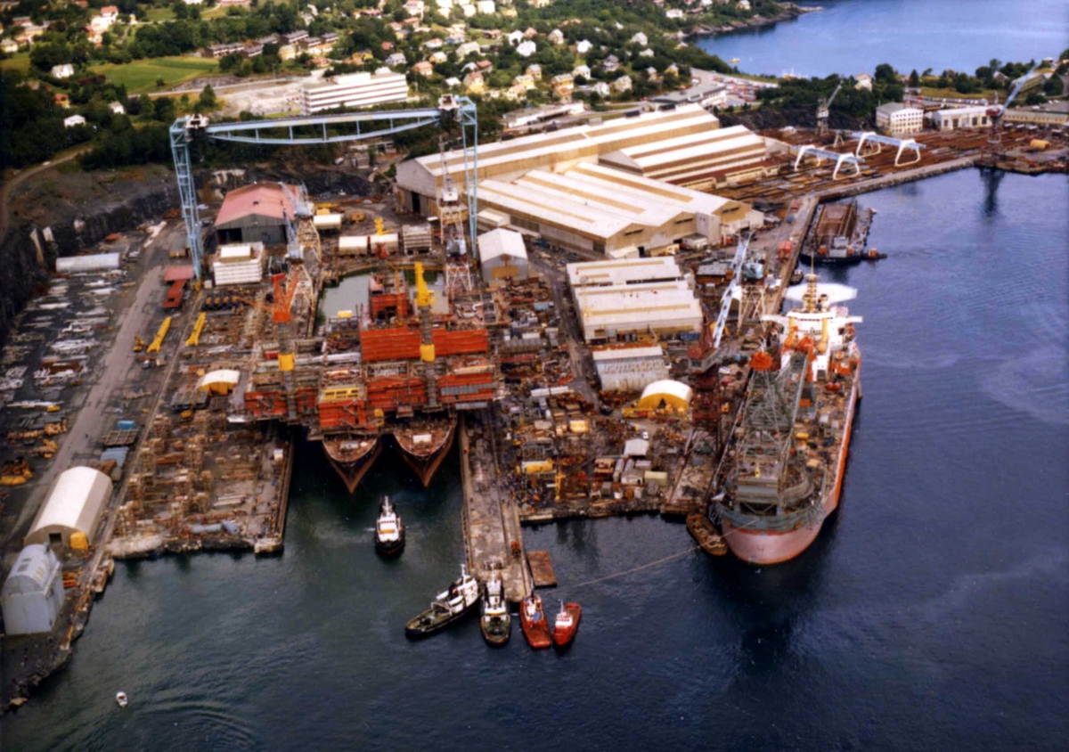 Statfjord_A. Stord verft sett fra lufta. plattformdekket til Statfjord ...