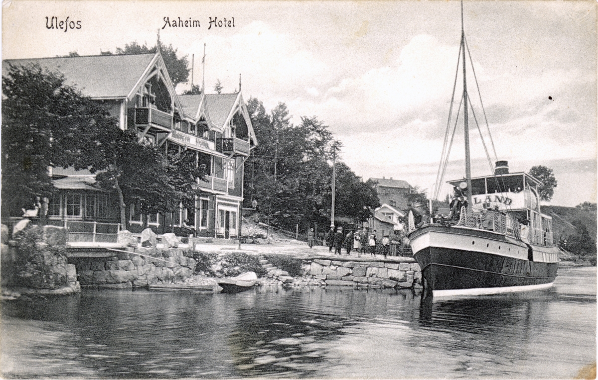 Ulefoss. Åheim Hotell. Stemplet 1906. - Telemark Museum / DigitaltMuseum