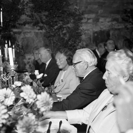 Prof. Edward Halds 80-årsdag i Kronobergs slottsruin. Landshövdingskan ...