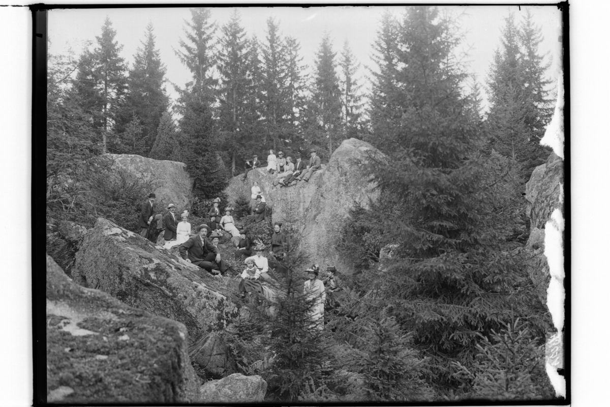 Skogsparti med flyttblock, 21 personer. - Örebro läns museum ...