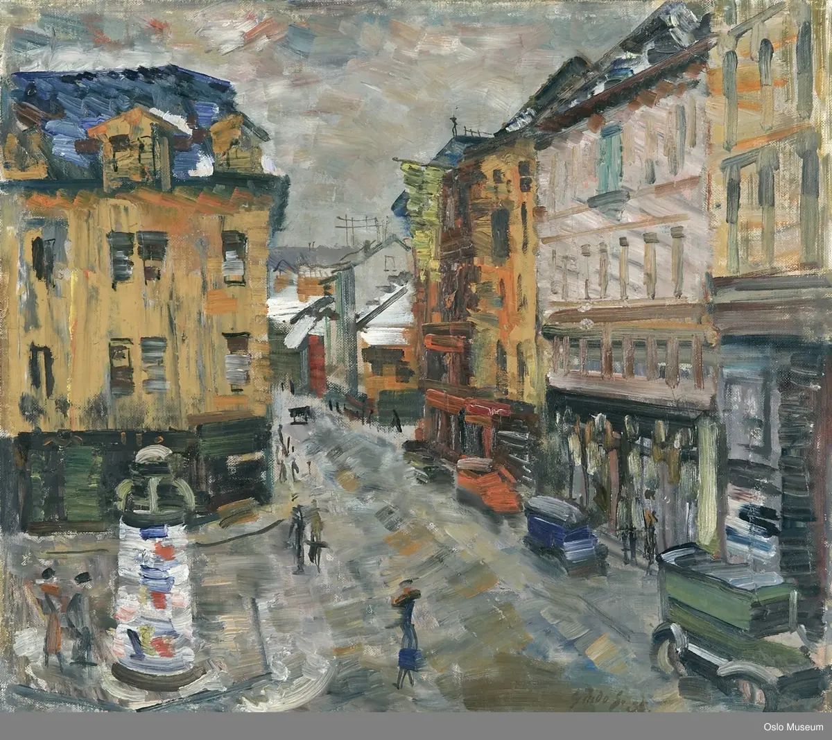 Professor Aschehougs plass [maleri] - Oslo Museum / DigitaltMuseum