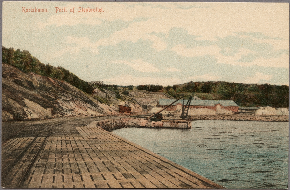 Hamn för stenbrott i Karlshamn. - Järnvägsmuseet / DigitaltMuseum