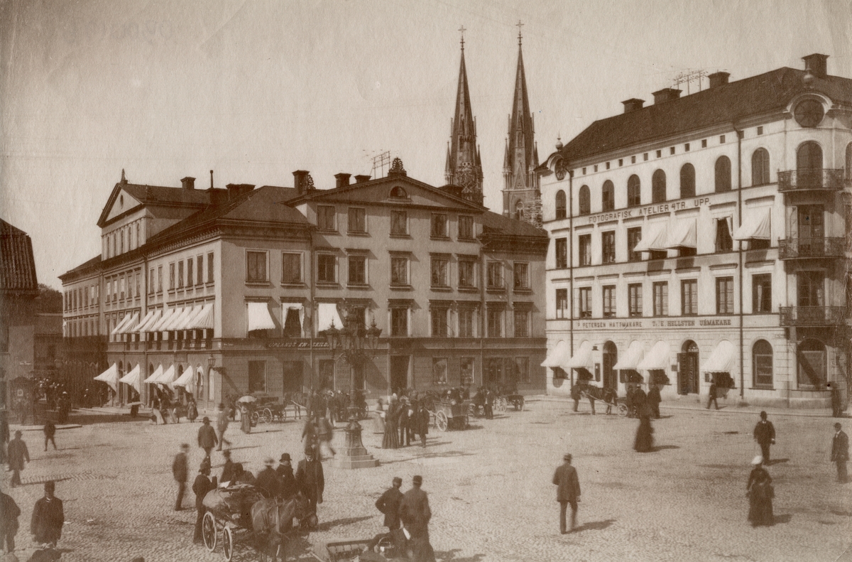 Reprofotografi - Stora torget, kvarteret Rådhuset, Uppsala 1890-talet ...