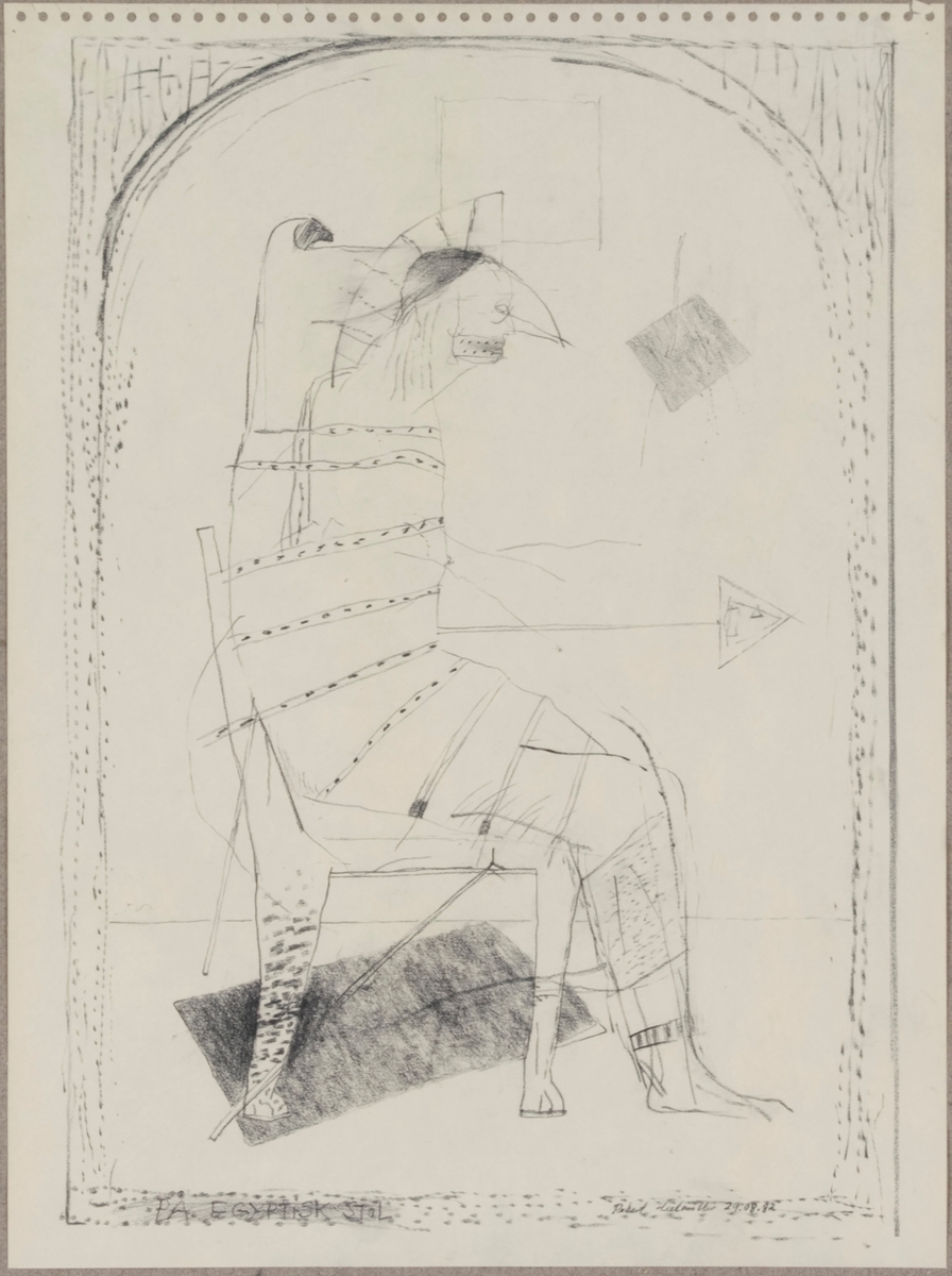 På egyptisk stol [Tegning] - SFKM - Sogn og Fjordane Kunstmuseum ...