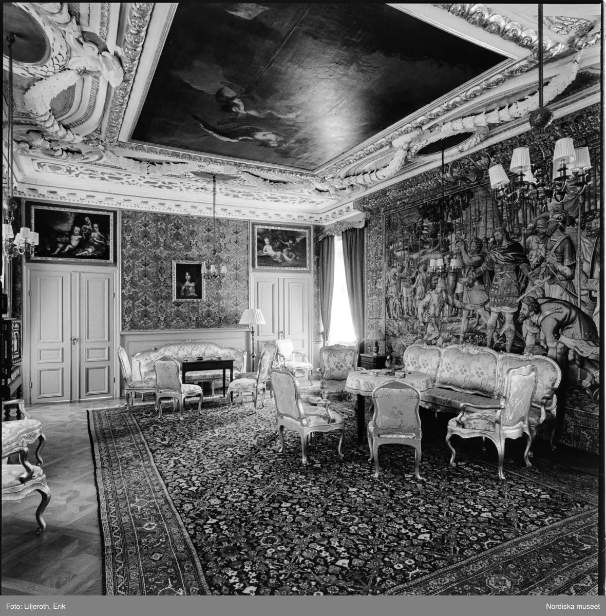 Ericsbergs slott, interiör, Stora Malms socken, Södermanland ...