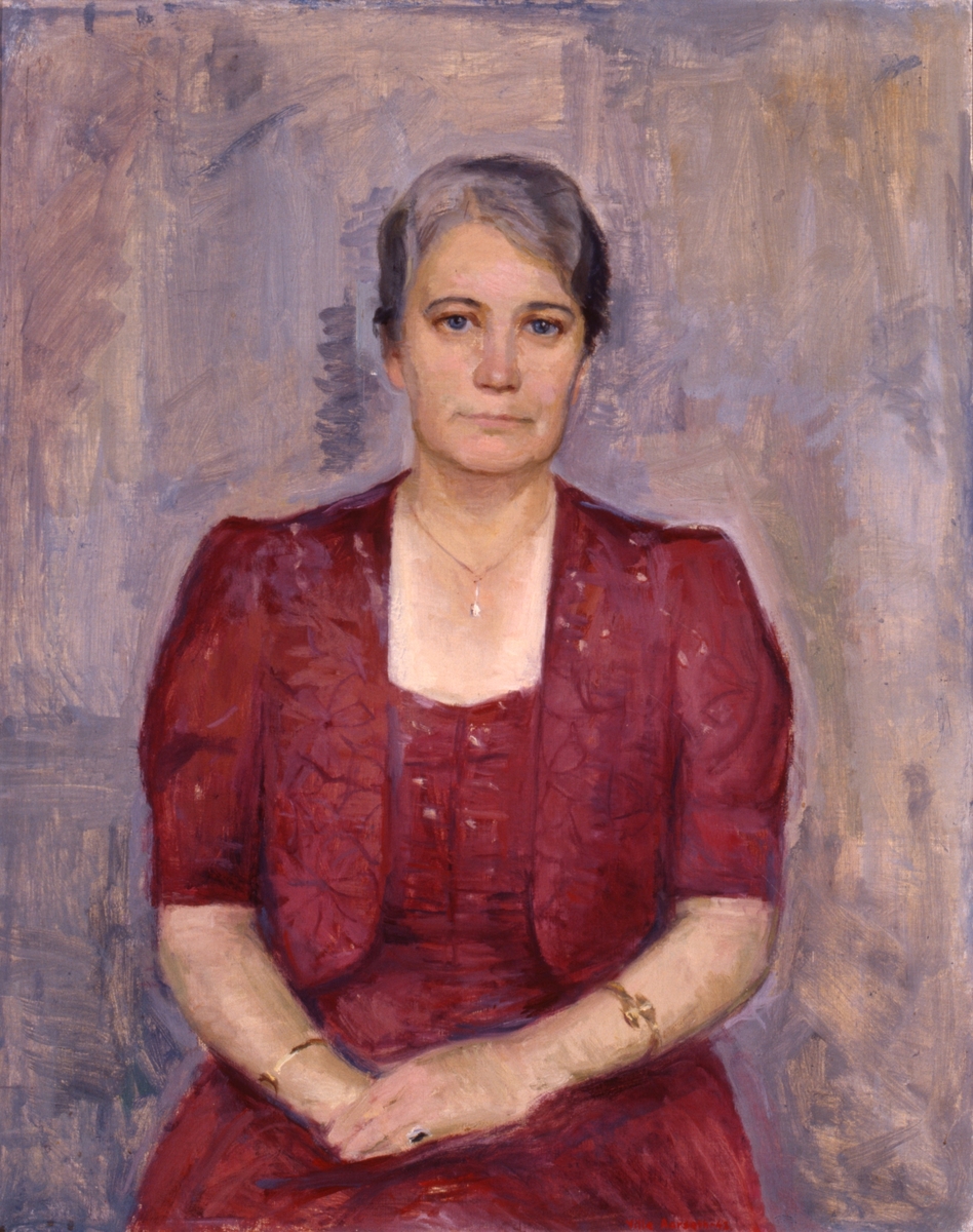 Portrett. Ingrid A. Dahl [Maleri] - Drammens Museum / DigitaltMuseum