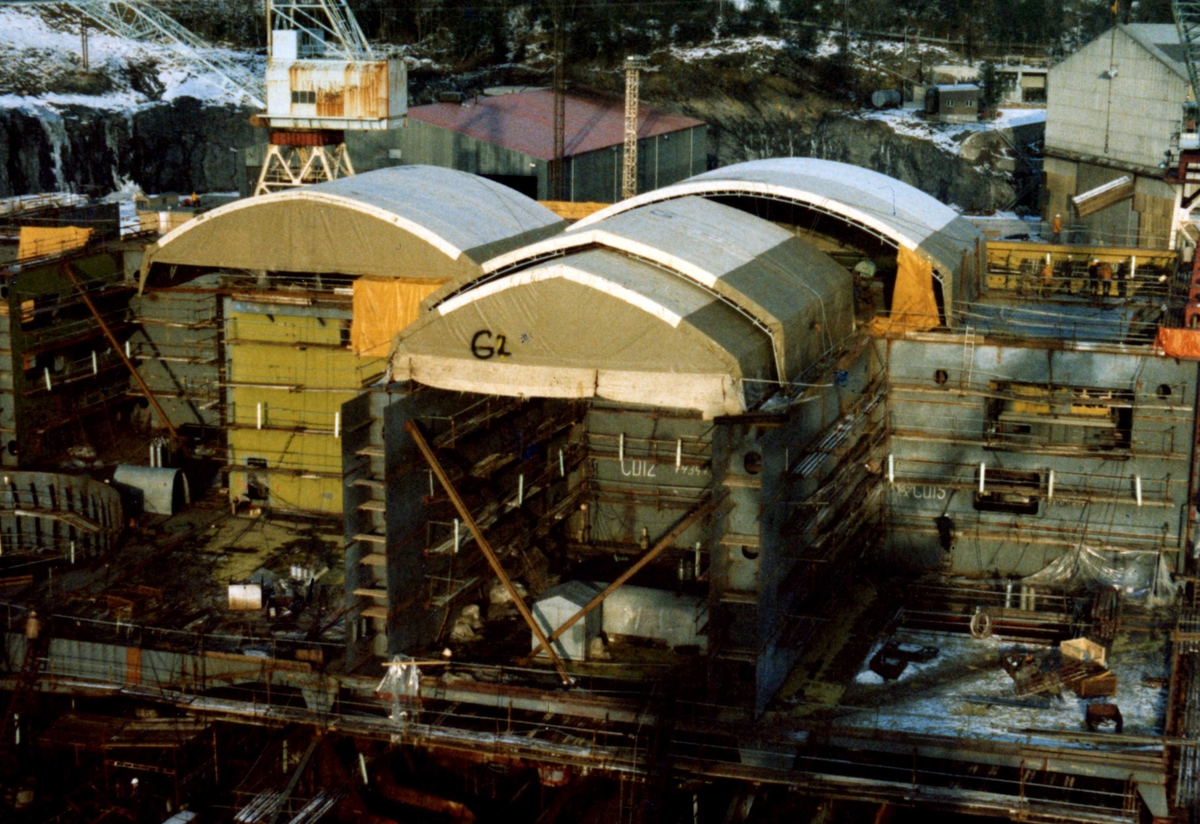Statfjord_A dekket bygges ved Stord Verft - Norsk Oljemuseum ...