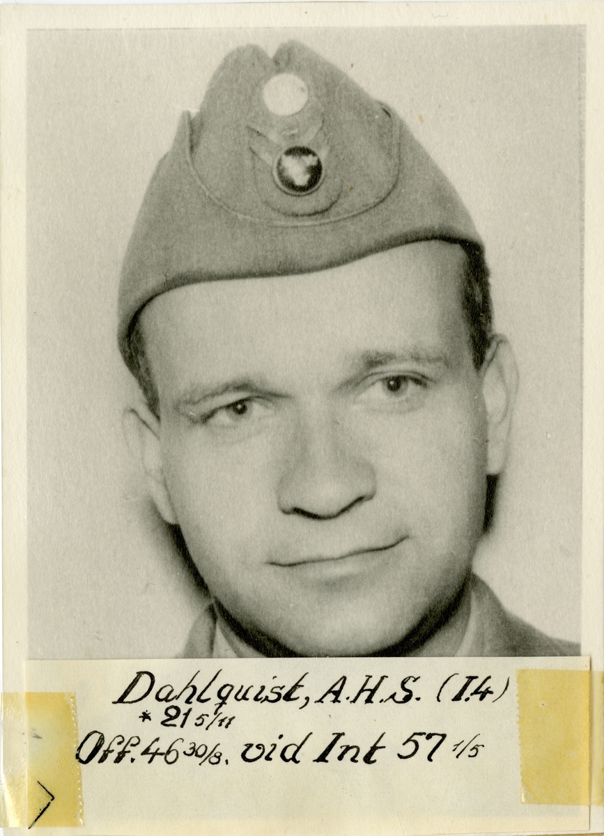 Porträtt av Andreas Harald S:son Dahlquist, officer vid ...