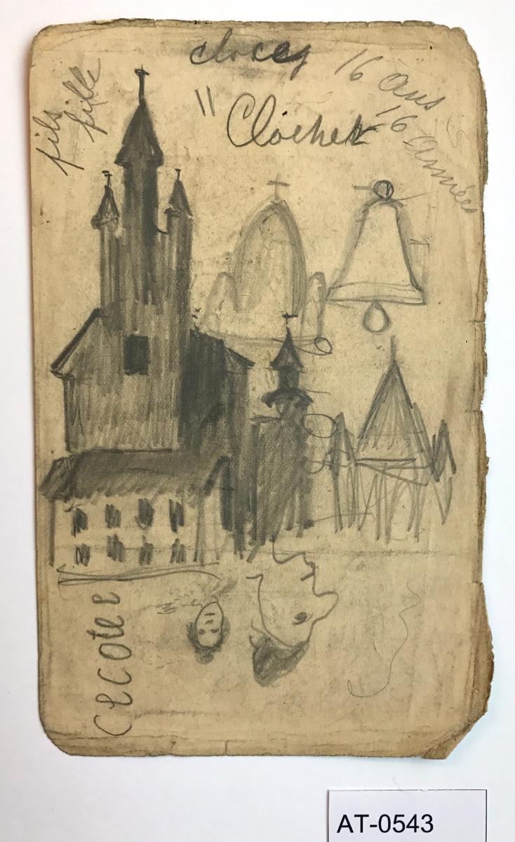 Akt i seng [Tegning] - SFKM - Sogn og Fjordane Kunstmuseum / DigitaltMuseum