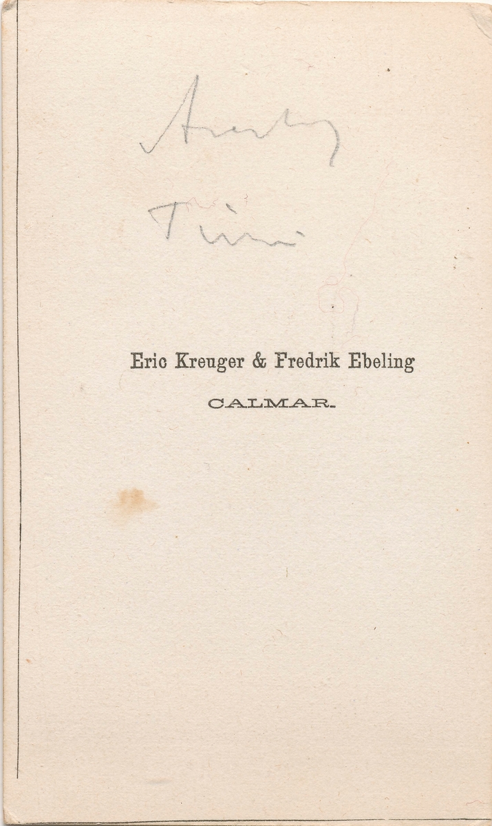 Tryckt text: "Eric Kreuger & Fredrik Ebeling." - Kalmar läns museum ...