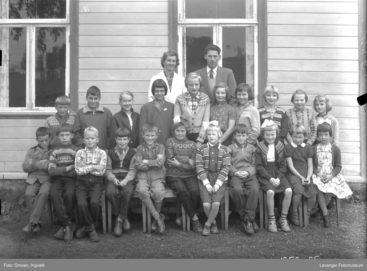 Skolebilde Fra Folkeskole Okkenhaug Skole Levanger Fotomuseum
