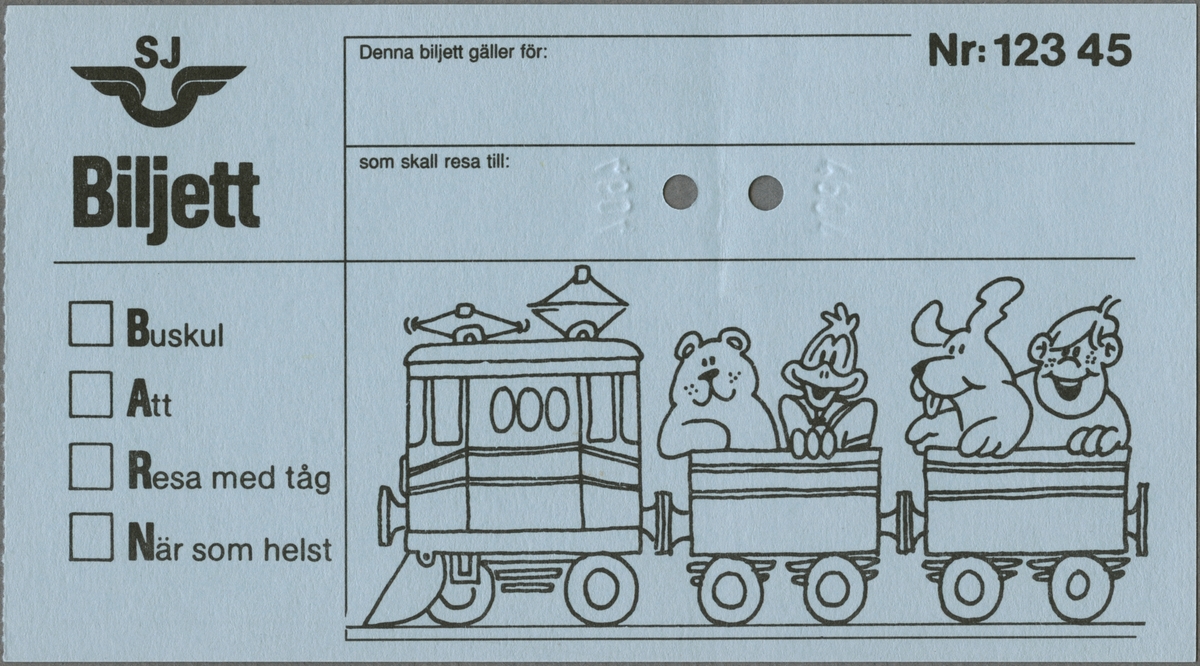Barnbiljett - Järnvägsmuseet / DigitaltMuseum