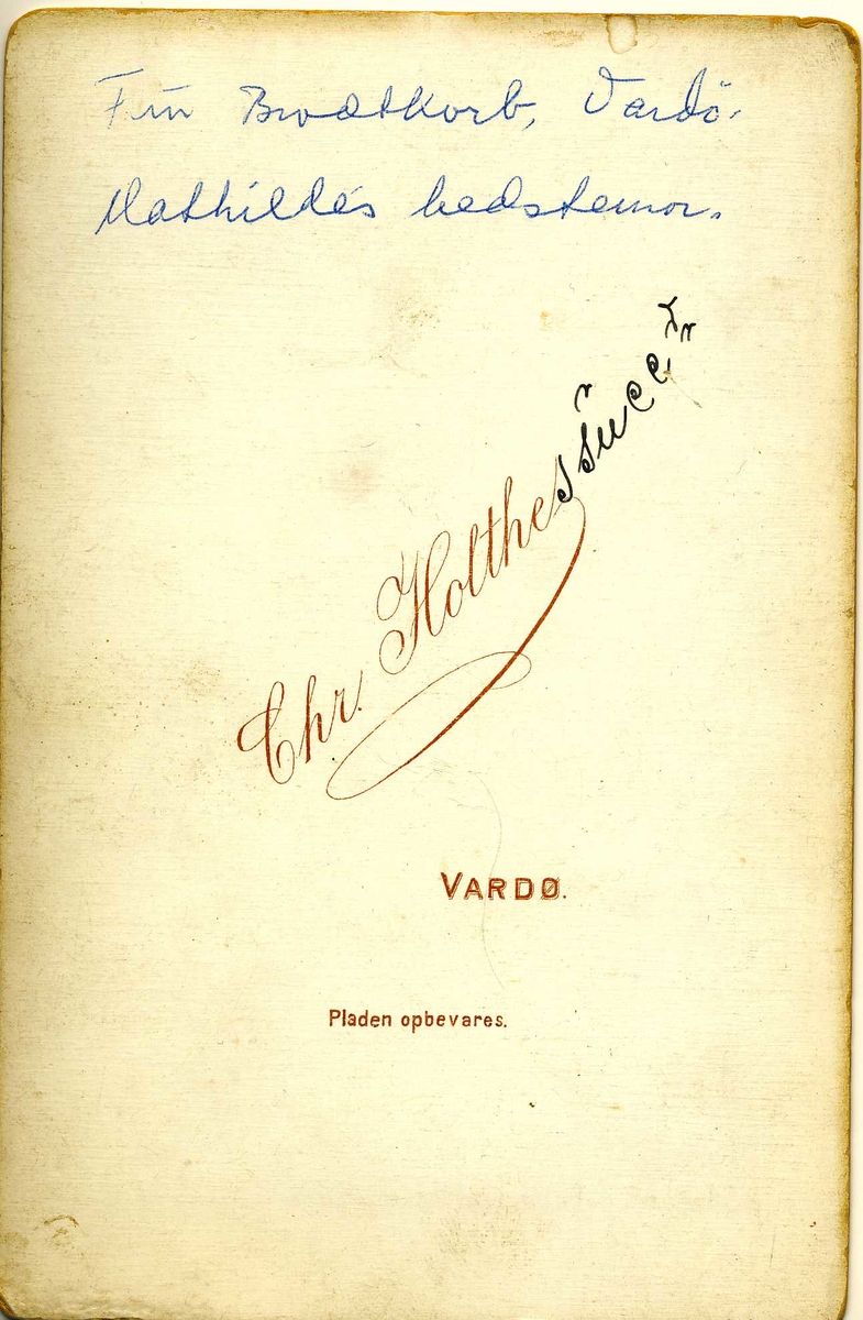 Portrett av Margrethe Marie Brodtkorb ca 1860-1870. - Vadsø museum ...