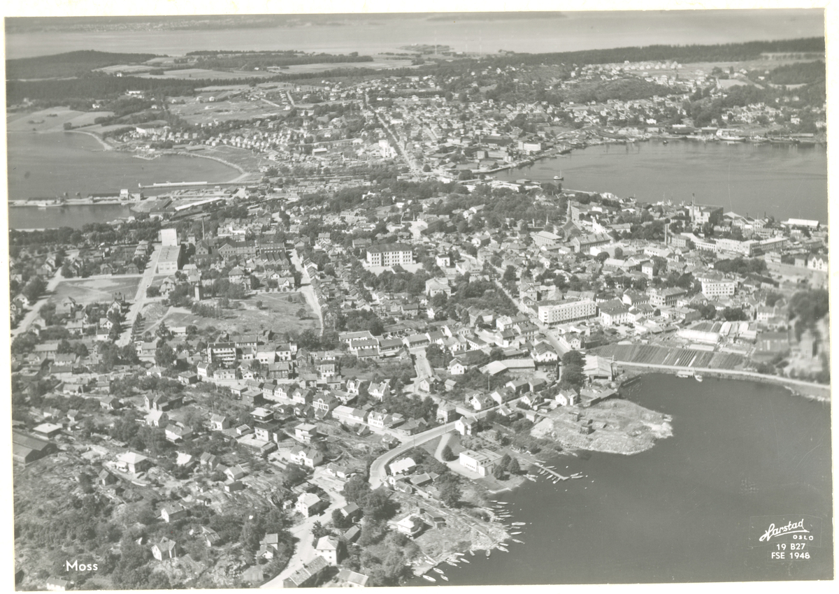 Flyfoto over Klommesten, Skarmyra, Myra, sentrum (postkort ...