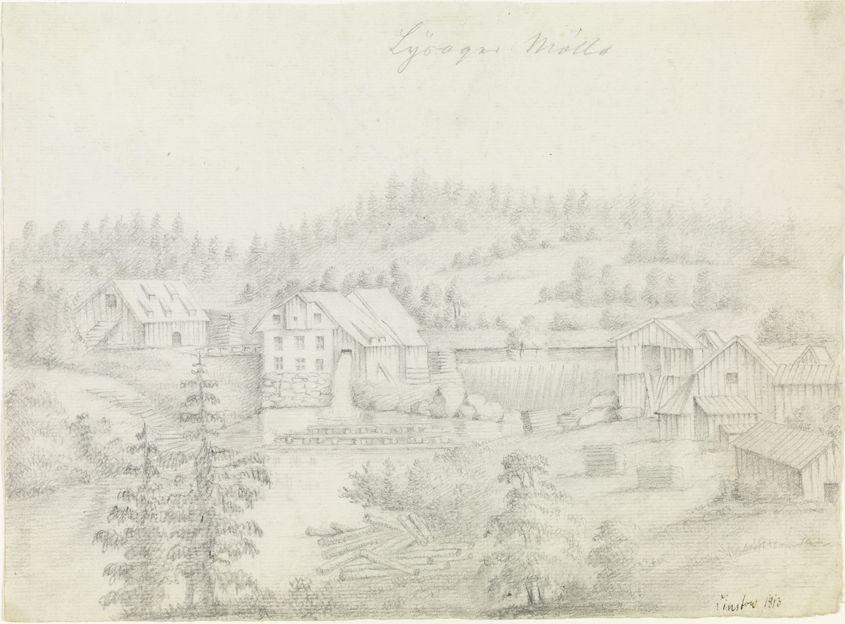 Lysaker mølle [Tegning] - Nasjonalmuseet, billedkunstsamlingene ...