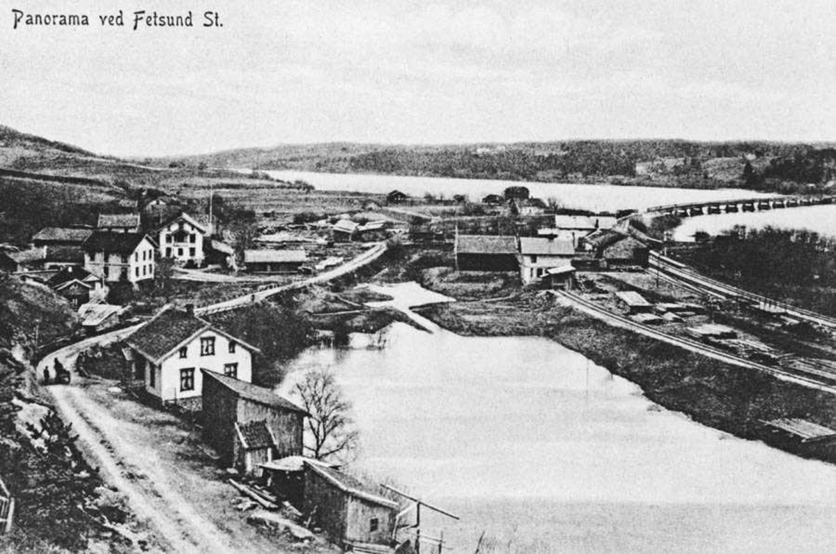 Fetsund . Stasjonsområdet ca 1900. Postkort - Museene i Akershus ...