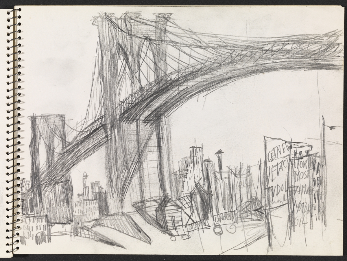 Brooklyn Bridge [Tegning] - Nasjonalmuseet, billedkunstsamlingene ...