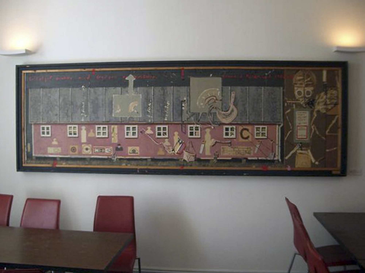 Brakke med figurer og signaler [maling] - KORO / DigitaltMuseum